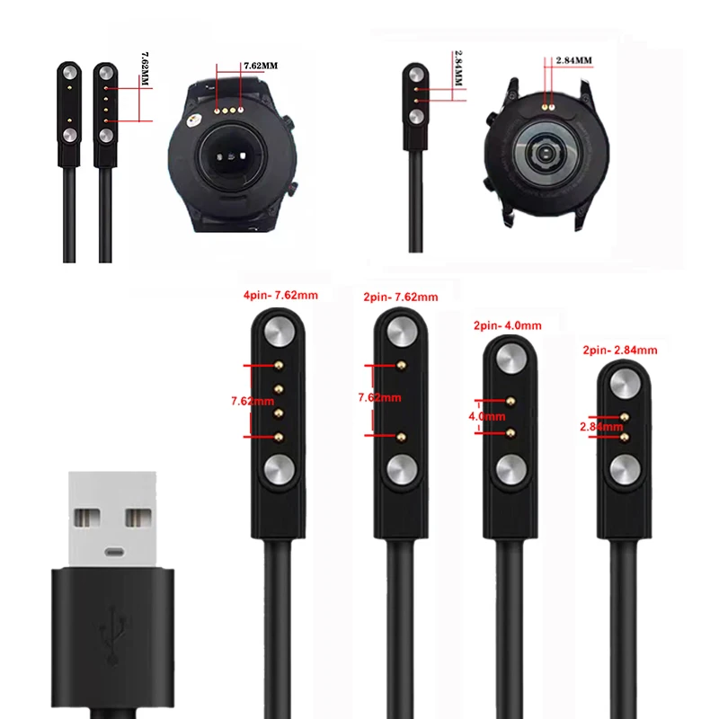4-0mm-2Pin-4Pin-Magnetic-Charging-Cable-USB-Dock-Charger-Power-Adapter ...