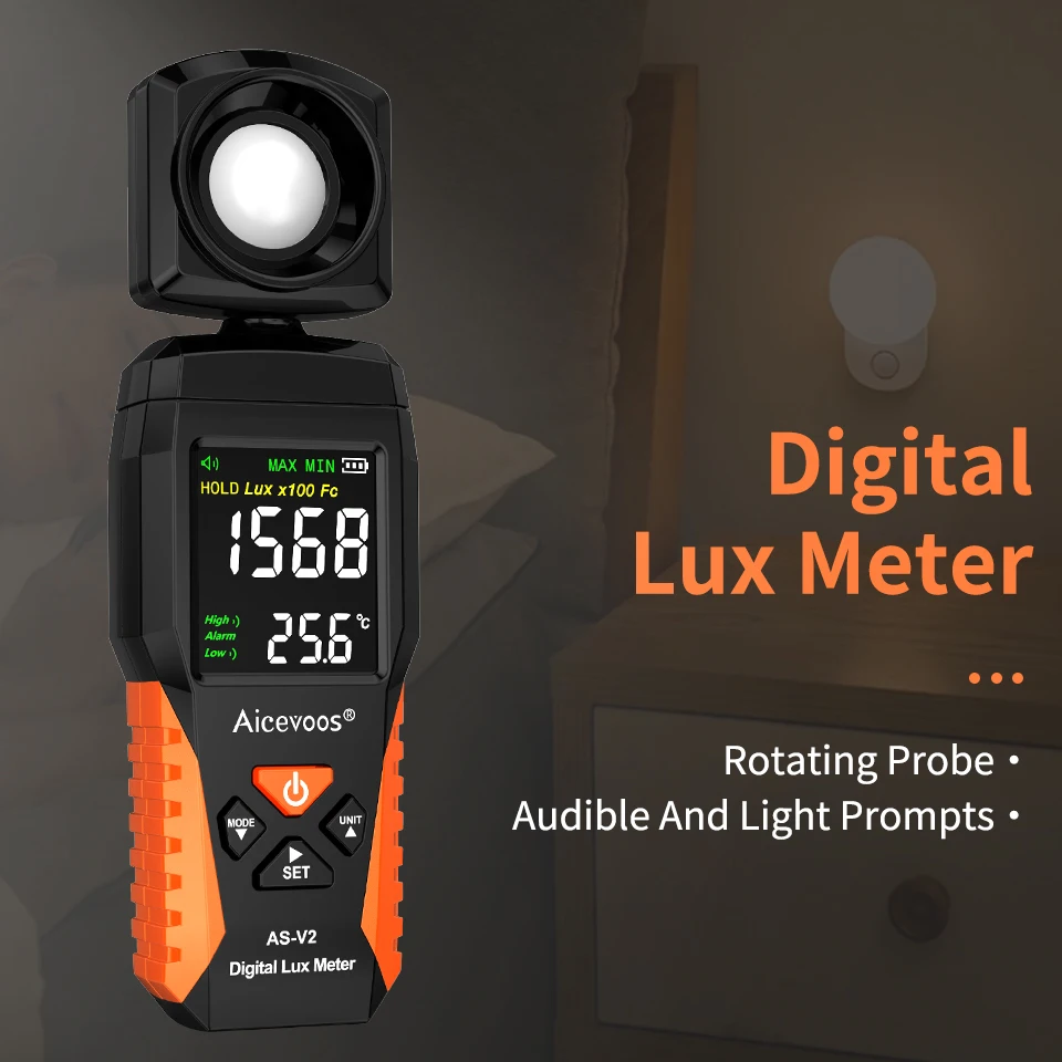 Aicevoos High Precision Digital Illuminance Meter,Handheld Light Meter ...