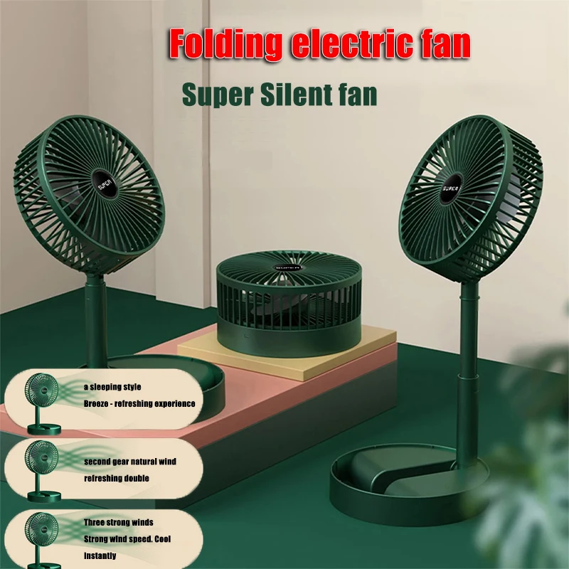 6-Inch-Stand-Mute-Fan-Folding-Portable-Telescopic-Floor-Usb-With ...