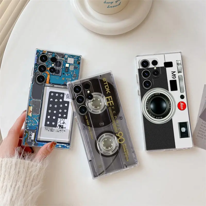 Retro Music Tapes Camera Circuit Board Phone Case S25Ultra For Samsung ...