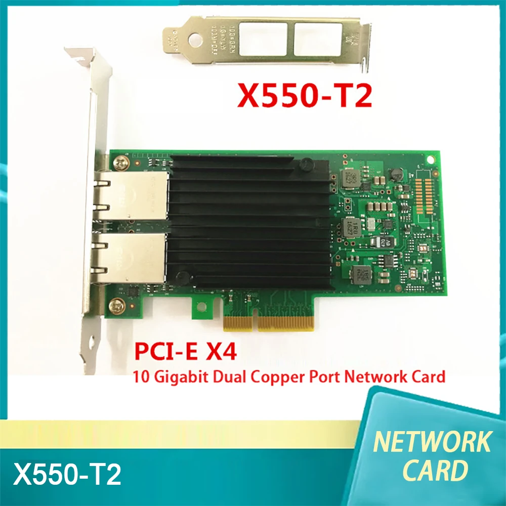 New For Intel X550 T2 10G PCIE X4 RJ45 10 Gigabit Dual Copper Port ...