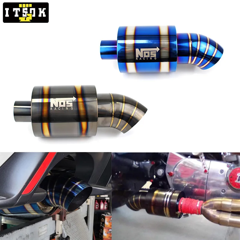 NOS Car Exhaust Stainless Steel Universal JDM Exhaust Tails Pipe ...