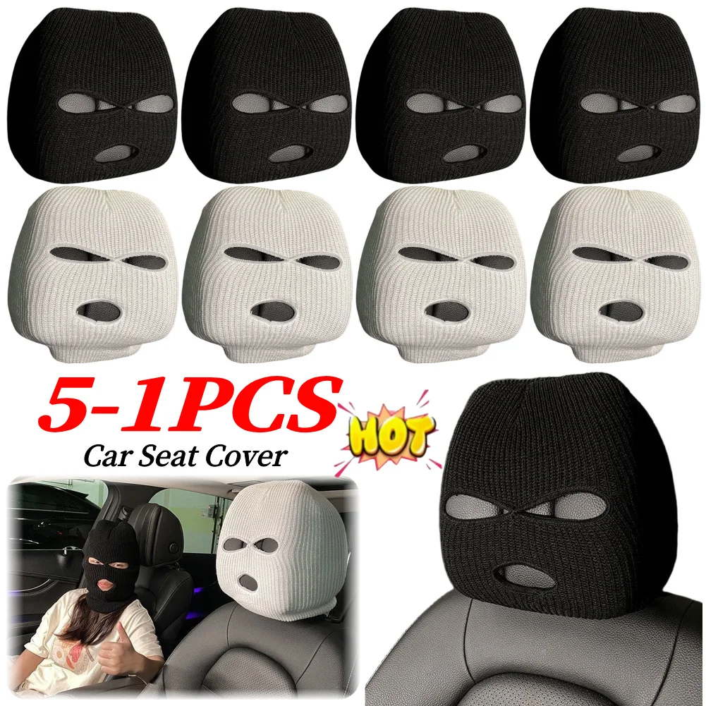 Halloween Masked Person Car Seat Cover Universal Funny Spoof Face Car ...