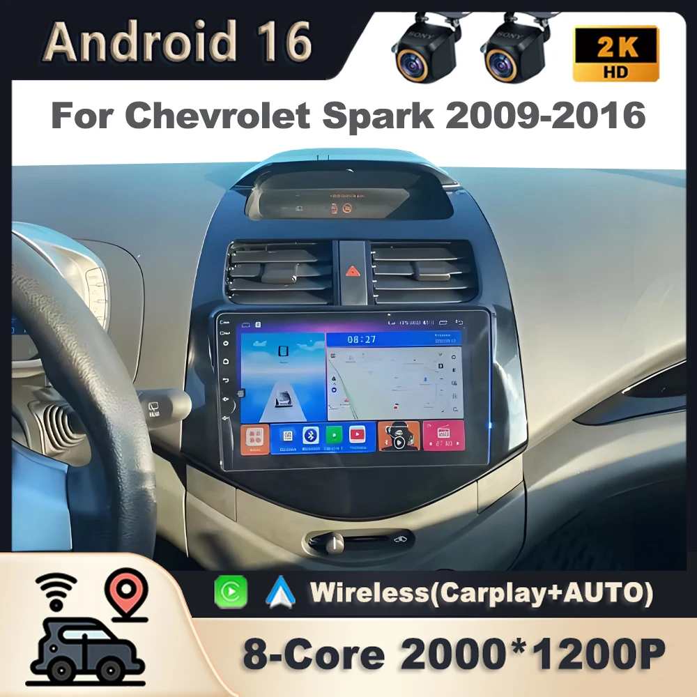 9 Inch For Chevrolet Spark 2009 - 2016 Android 16 Car Radio GPS ...