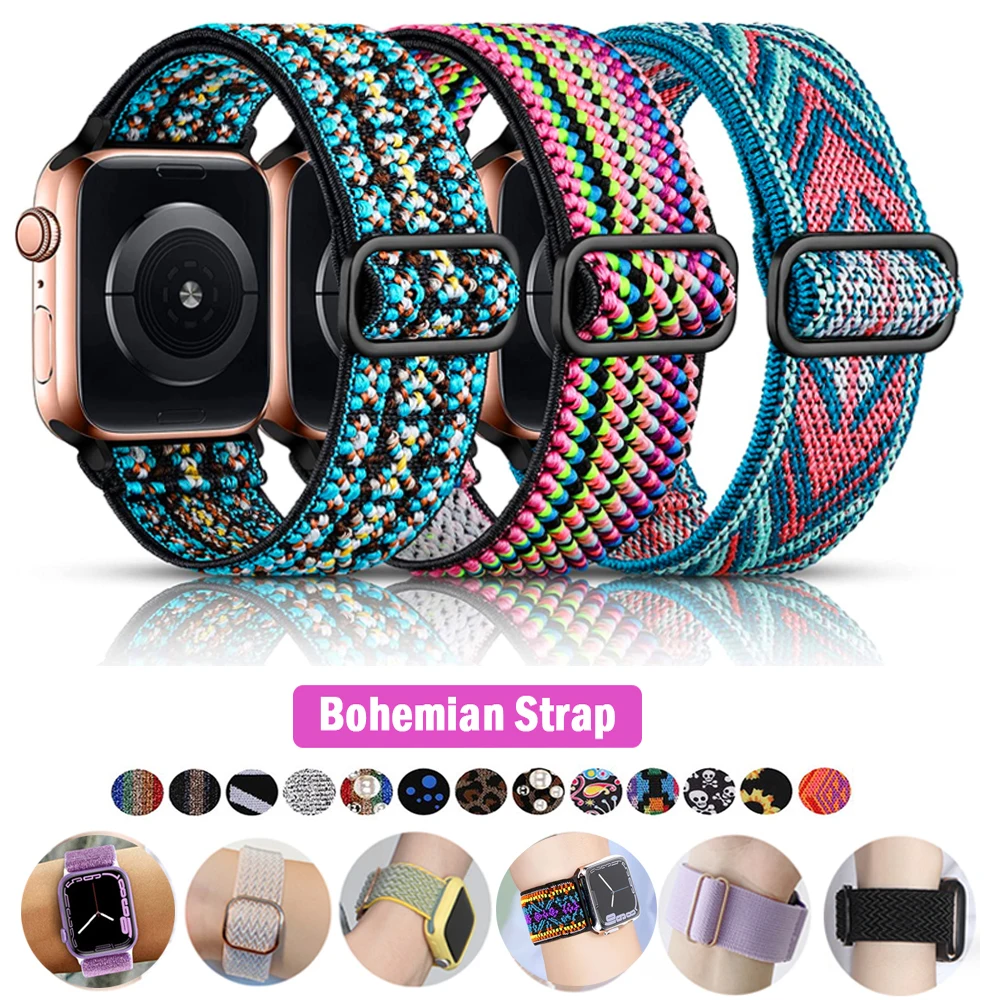 Elastic-Nylon-Strap-for-Apple-Watch-ultra-2-49mm-Series-9-8-7-41mm ...