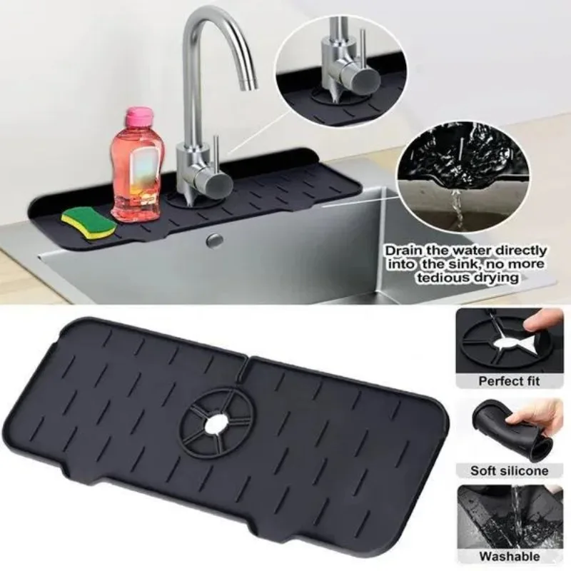 Kitchen-Sink-Splash-Guard-Silicone-Faucet-Handle-Drip-Catcher-Tray ...