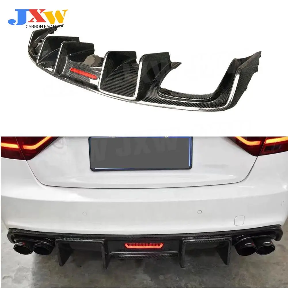 Carbon-Fiber-Front-Rear-Bumper-Lip-Diffuser-Spoiler-for-Audi-A5-Sline ...