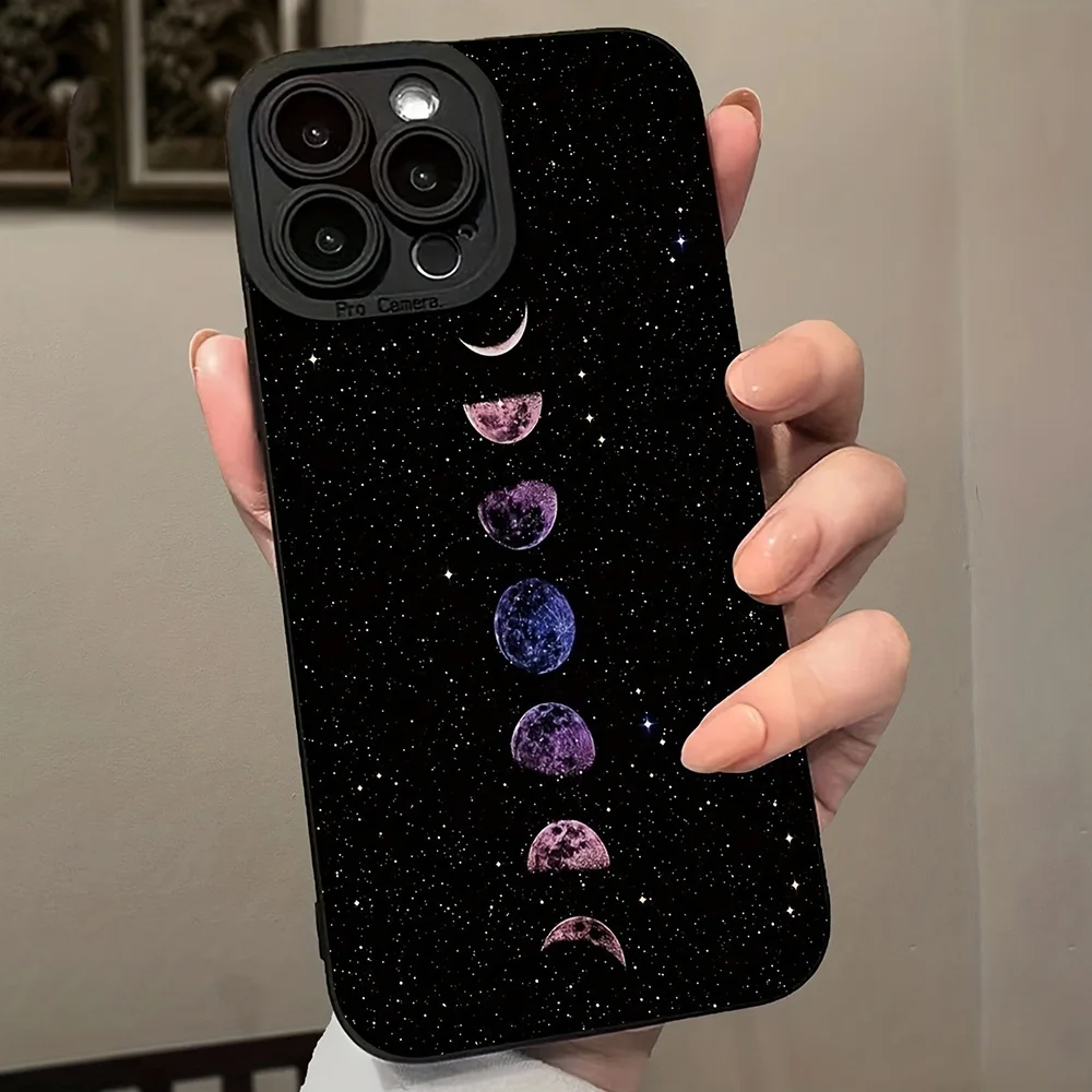 Precise Hollow Moon Star Planet Glitter Eclipse Painted Phone Case For ...