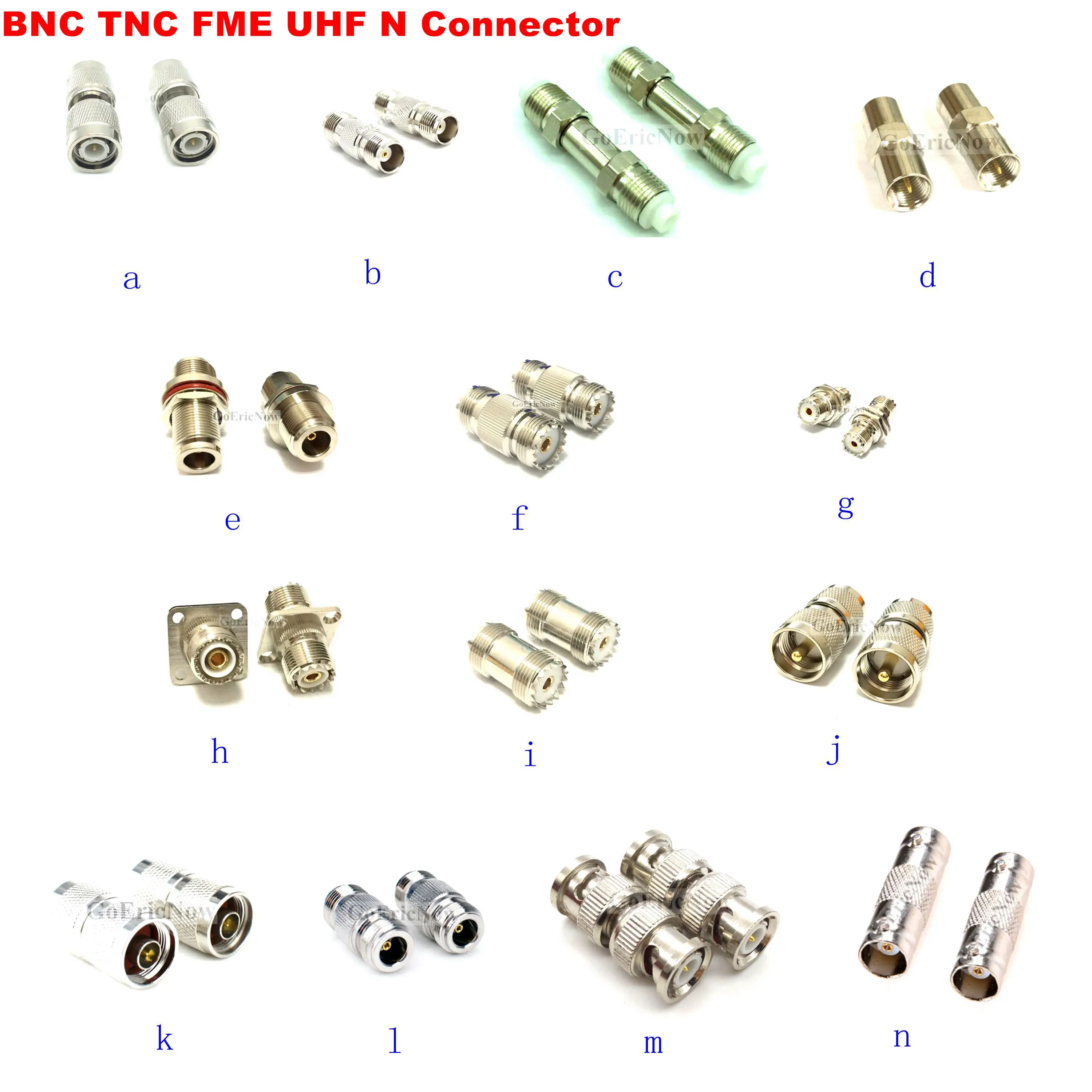 1 pces rf coaxial 50ohm bnc/tnc/uhf/n/fme macho para macho/fêmea para conector fêmea adaptador ...