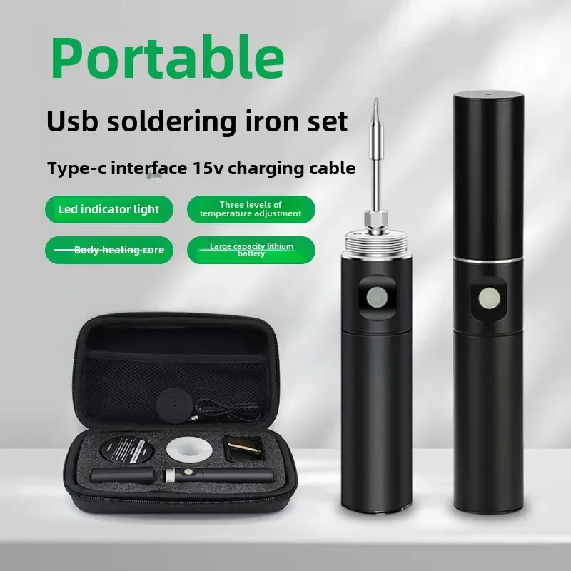 Portable USB soldering iron kit, wireless charging lithium battery ...