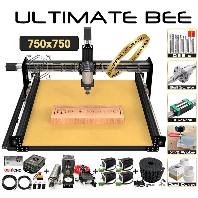 BulkMan-3D-Black-7575-ULTIMATE-Bee-CNC-Full-Kit-XPROV5-GRBL-System ...