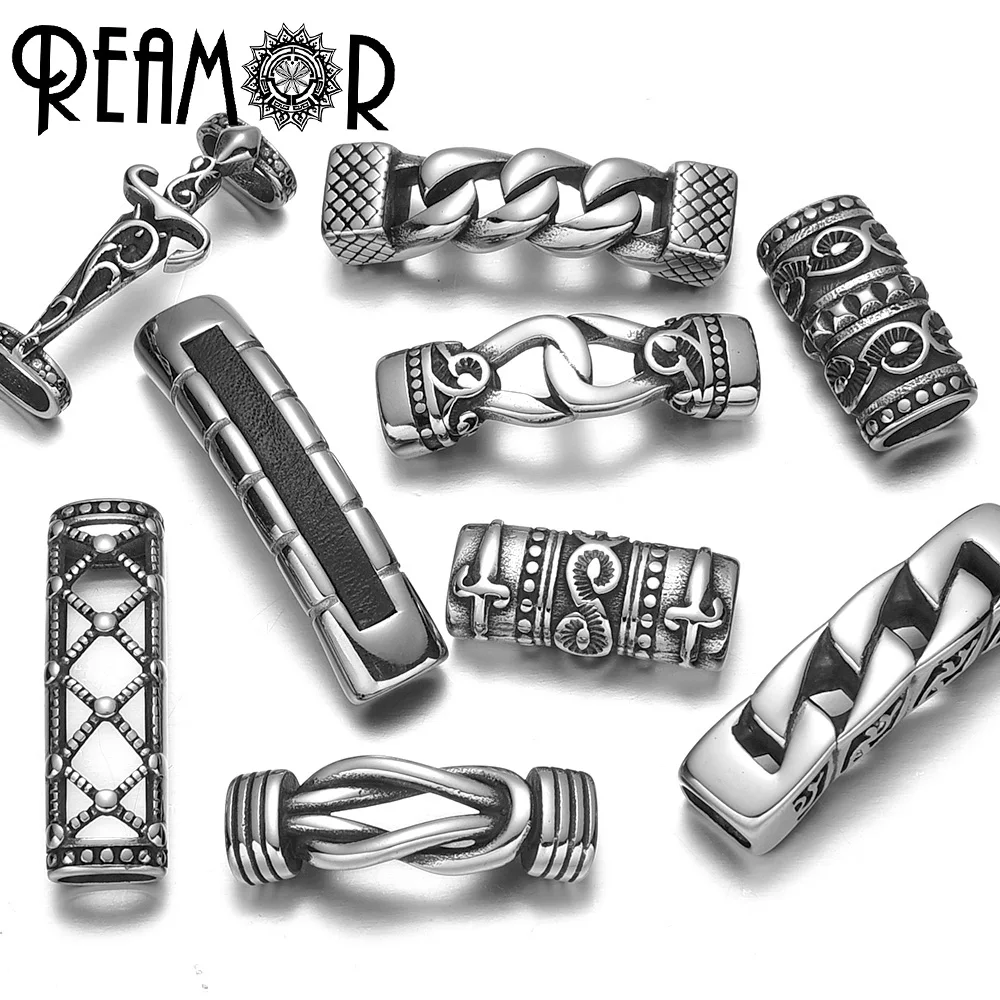 REAMOR 2pcs Stainless steel Infinity Knot Totem Charm Beads for 8*4mm ...