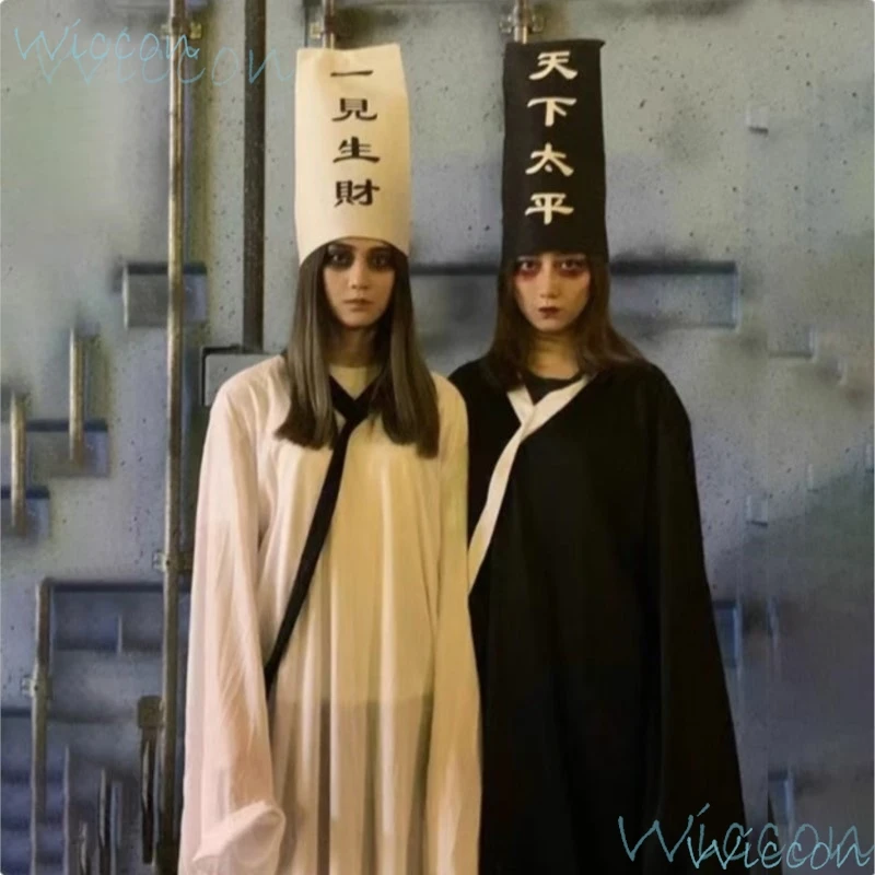 Halloween-Zombie-Cos-Costume-Jumpsuit-Black-White-impermanent-Female ...