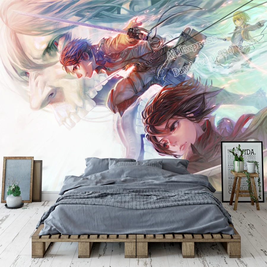 Attack on Titan Wallpaper Custom 3D Wallpaper Anime figure Wall Murals ...