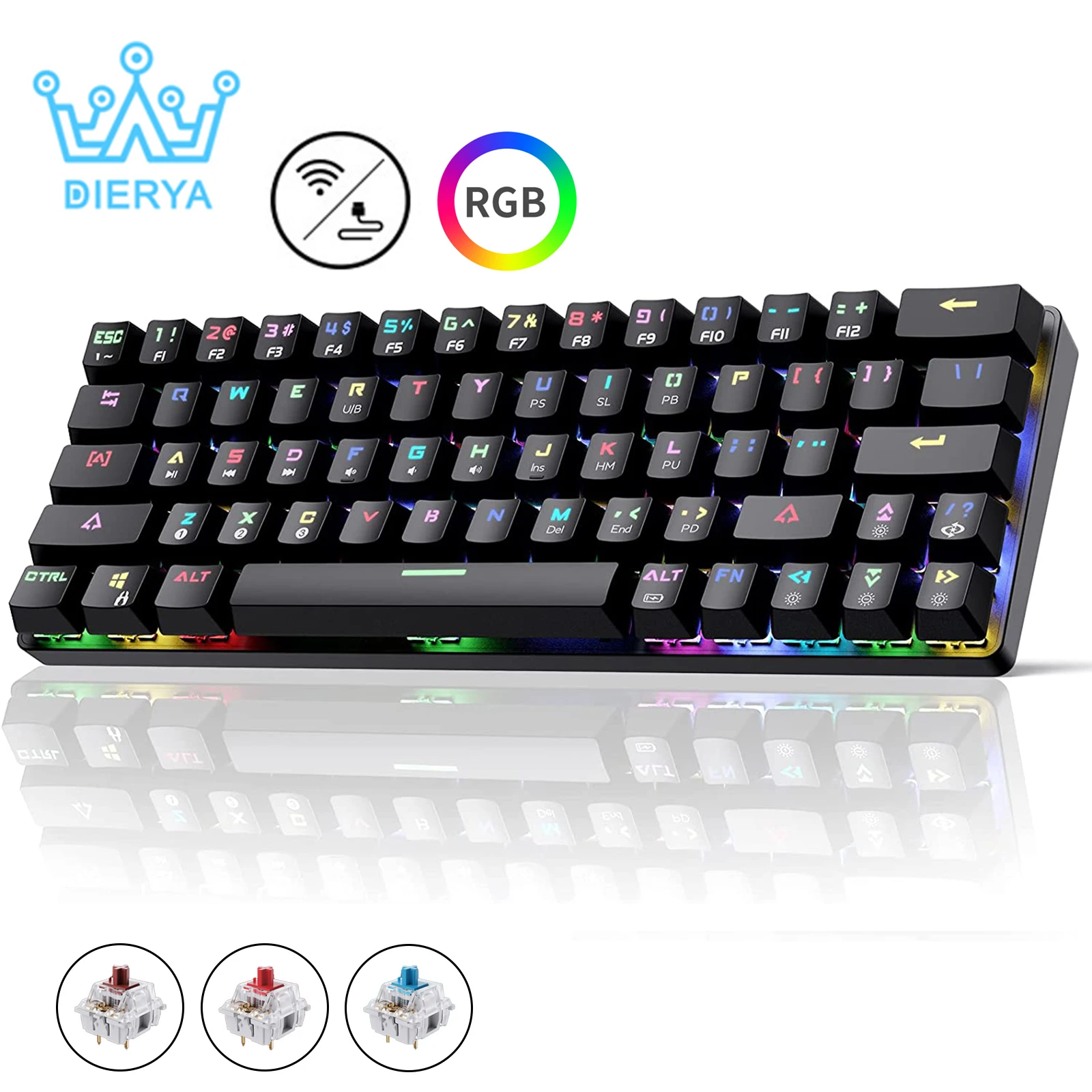 Mechanical Keyboard Gaming Keyboard | 60 Wireless Mechanical Keyboard ...