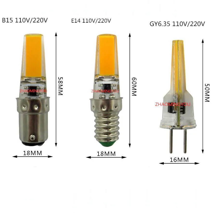LED COB 10W B15 GY6.35 110V 220V dimmable LED G8 110V LED E14 220V ...