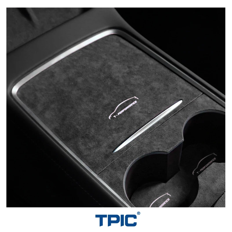 TPIC-For-Tesla-Model-3-Model-Y-Alcantara-Car-Center-Console-Cover-Trim ...