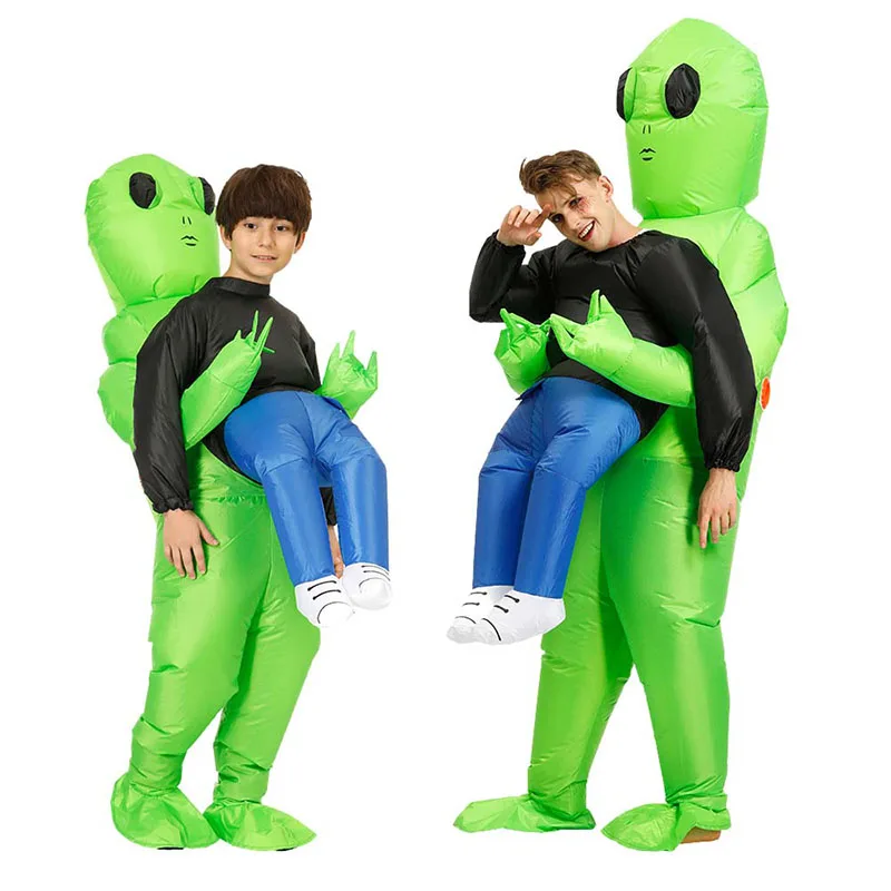 Halloween adult and child cosplay costumes, alien hugging inflatable ...