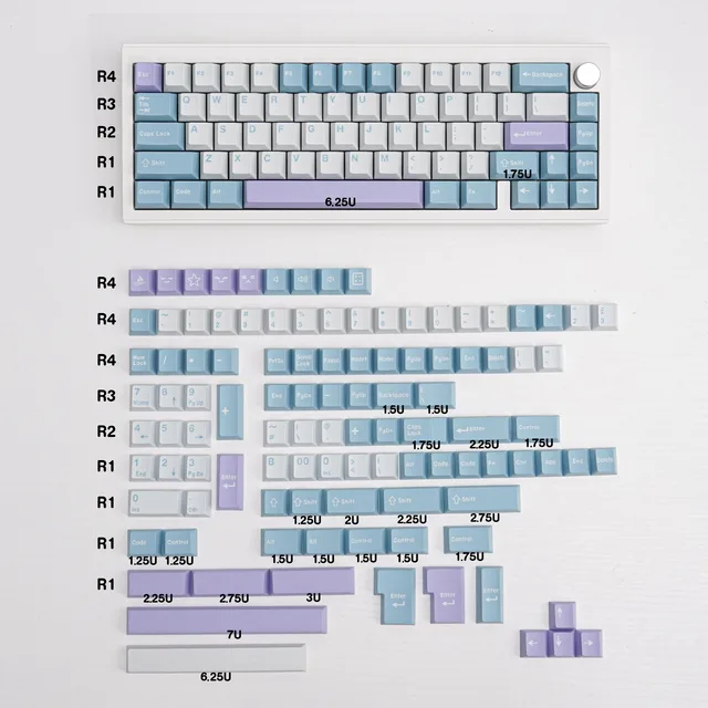 GMK Clone Illusory/Wave/Jamon Keycaps 173 Key Cherry Profile Double ...