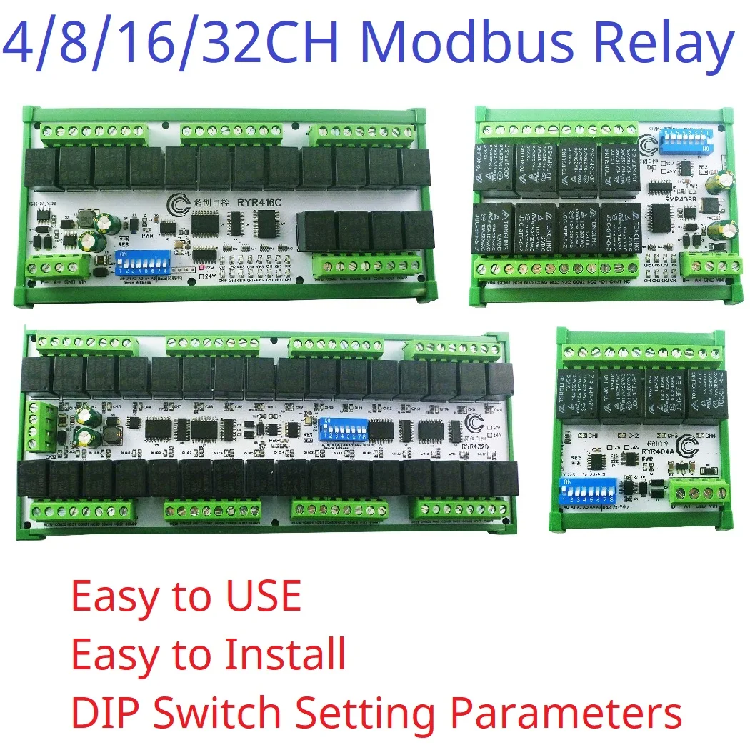 4-32CH-10A-20A-DC-12V-24V-RS485-Bus-Relay-Module-DIP-Setup-Parameters ...
