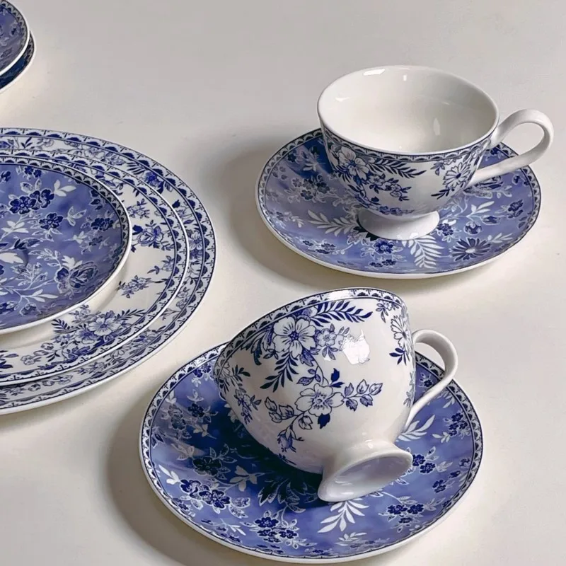 Retro-Floral-Ceramic-Cups-And-Saucers-Under-Glaze-Color-Plate-Chinese ...