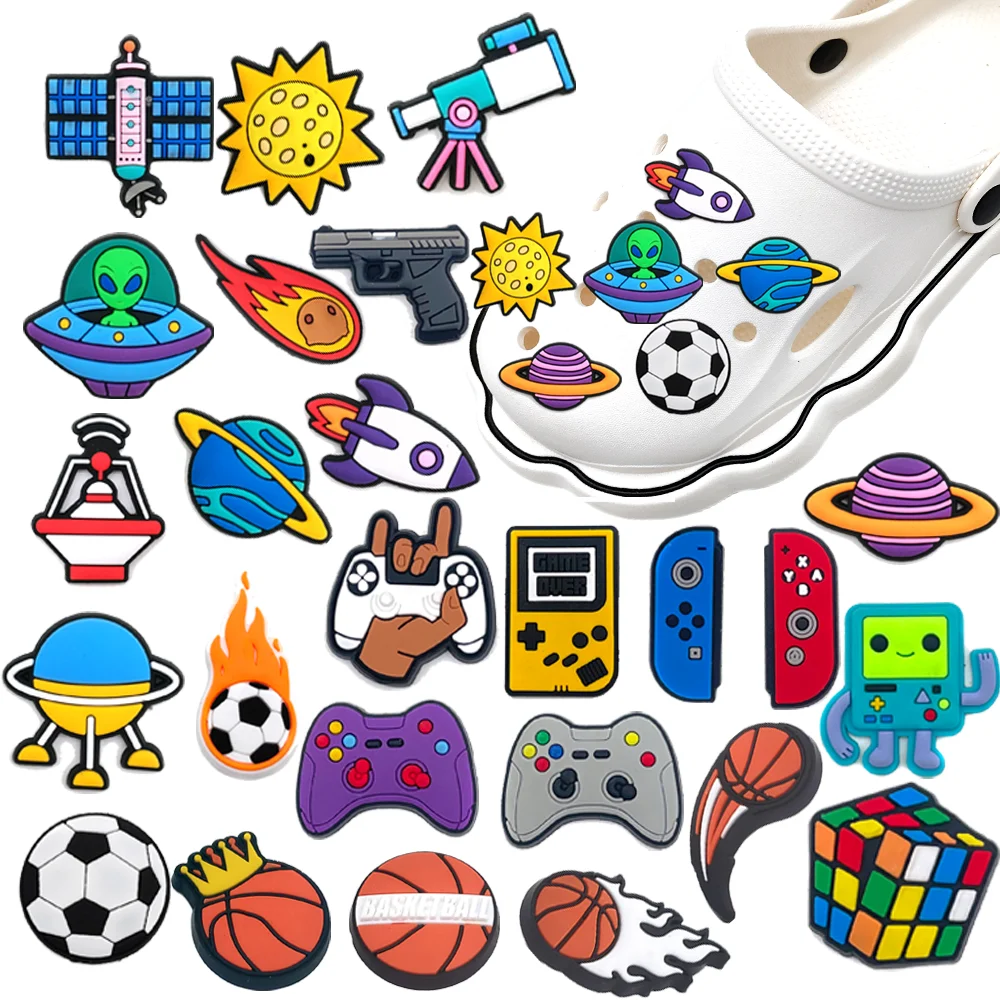 Hot 1Pcs Gamepad Gun Satellite Croc Charms Rocket Garden Shoe ...