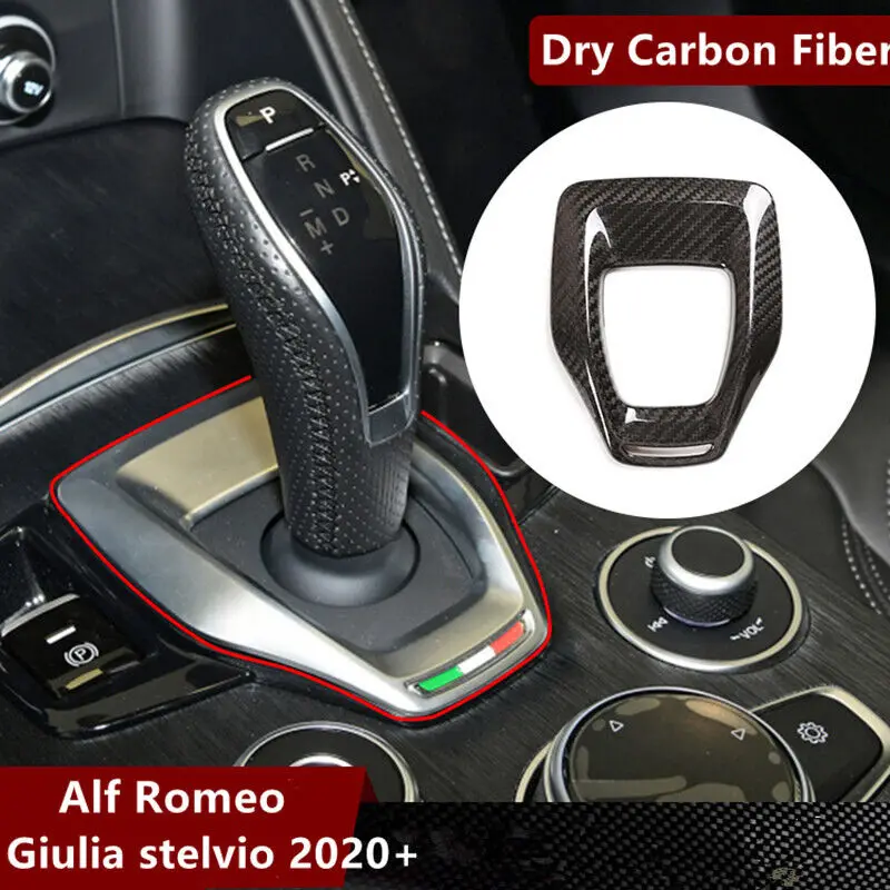 Dry-Carbon-Fiber-Gear-Shift-Panel-Trim-Cover-For-Alfa-Romeo-Giulia ...