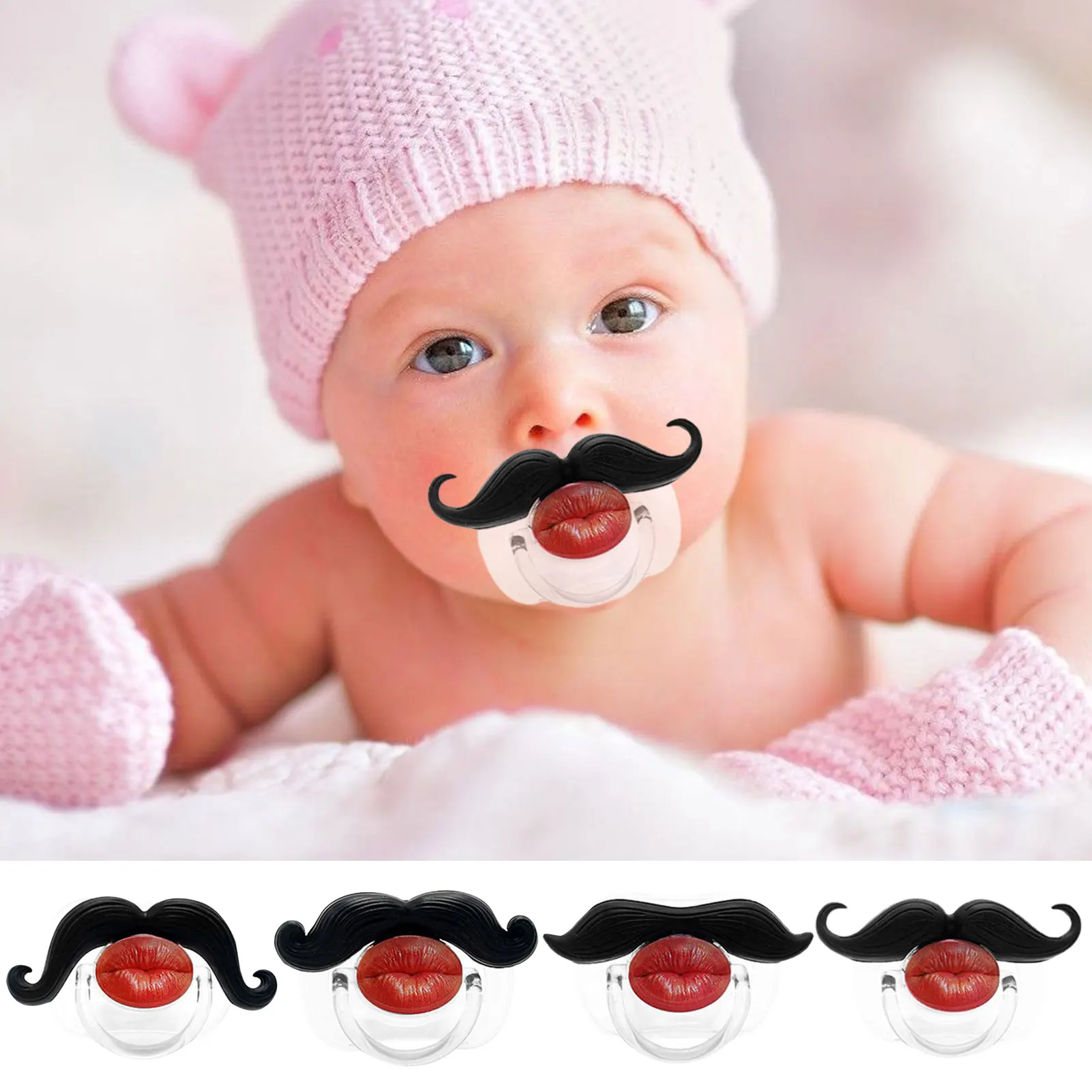 1pcs Baby Silicone Pacifier Funny Moustache Lip Shape Pacifier Dummy ...