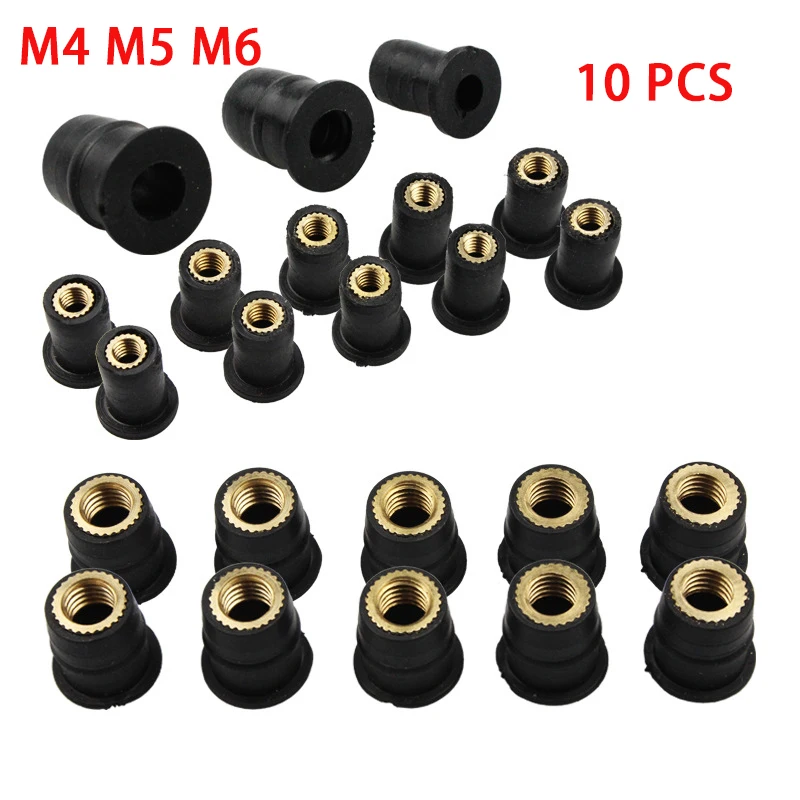 M4 M5 M6 Motorcycle Universal Windshield Rubber Nuts Vibration Damper ...