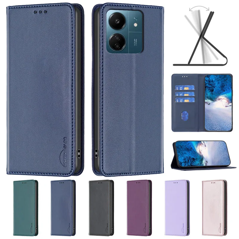 For Xiaomi Poco C65 Case Magnetic Flip Phone Case on For Fundas Xiaomi ...