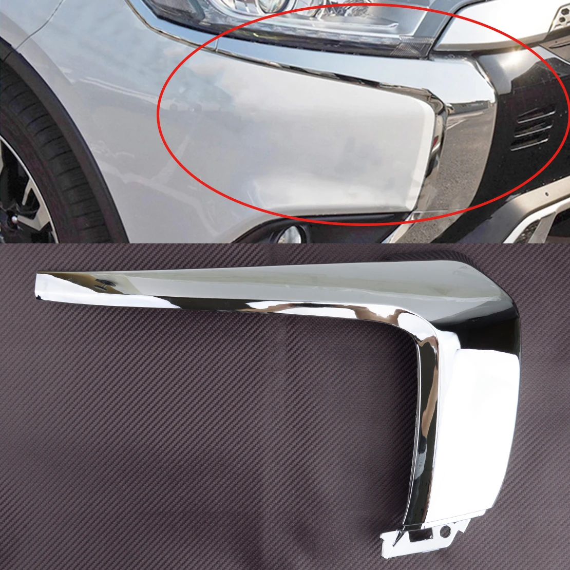 Car Front Right Center Chrome Bumper Cover Molding Trim Fit for ...