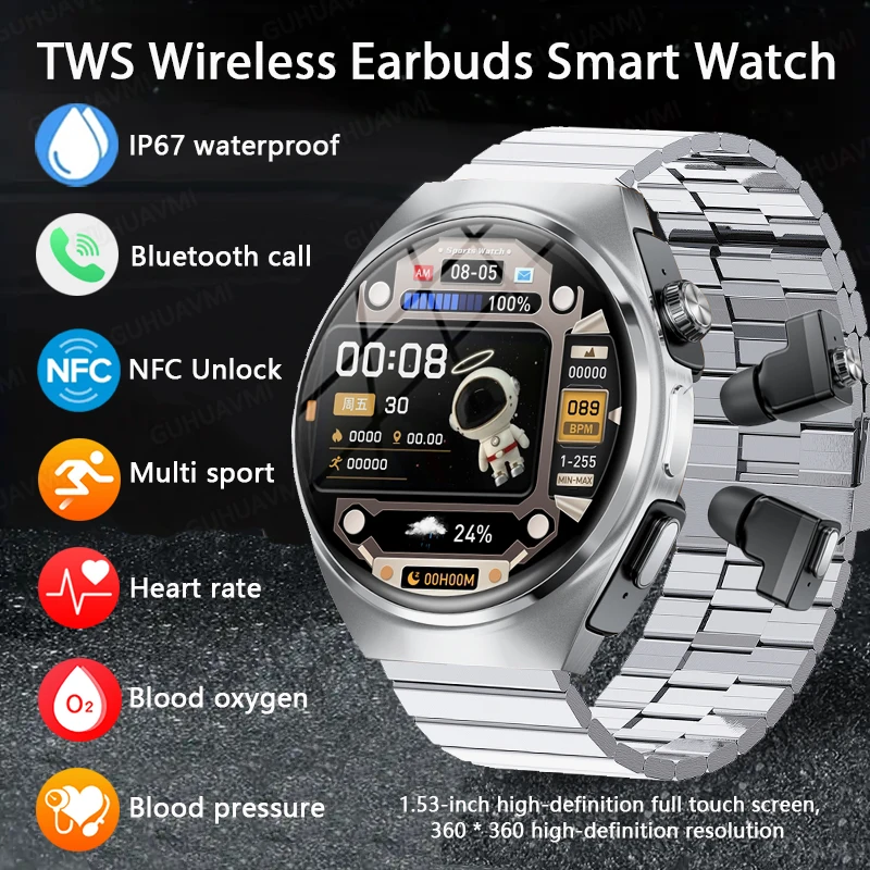 2024-neue-Smartwatch-2-in-1-mit-Kopfh-rer-Smartwatch-Bluetooth-Call-M ...