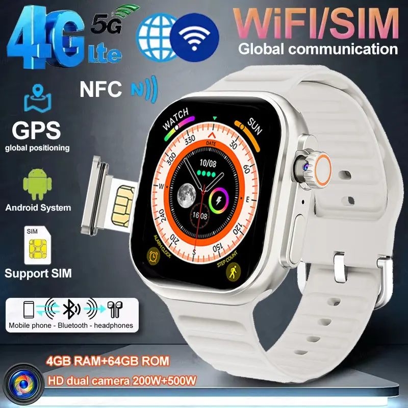 4G-Sports-GPS-SmartWatch-men-HD-Dual-Camera-SIM-Card-WIFI-Wireless-Fast ...