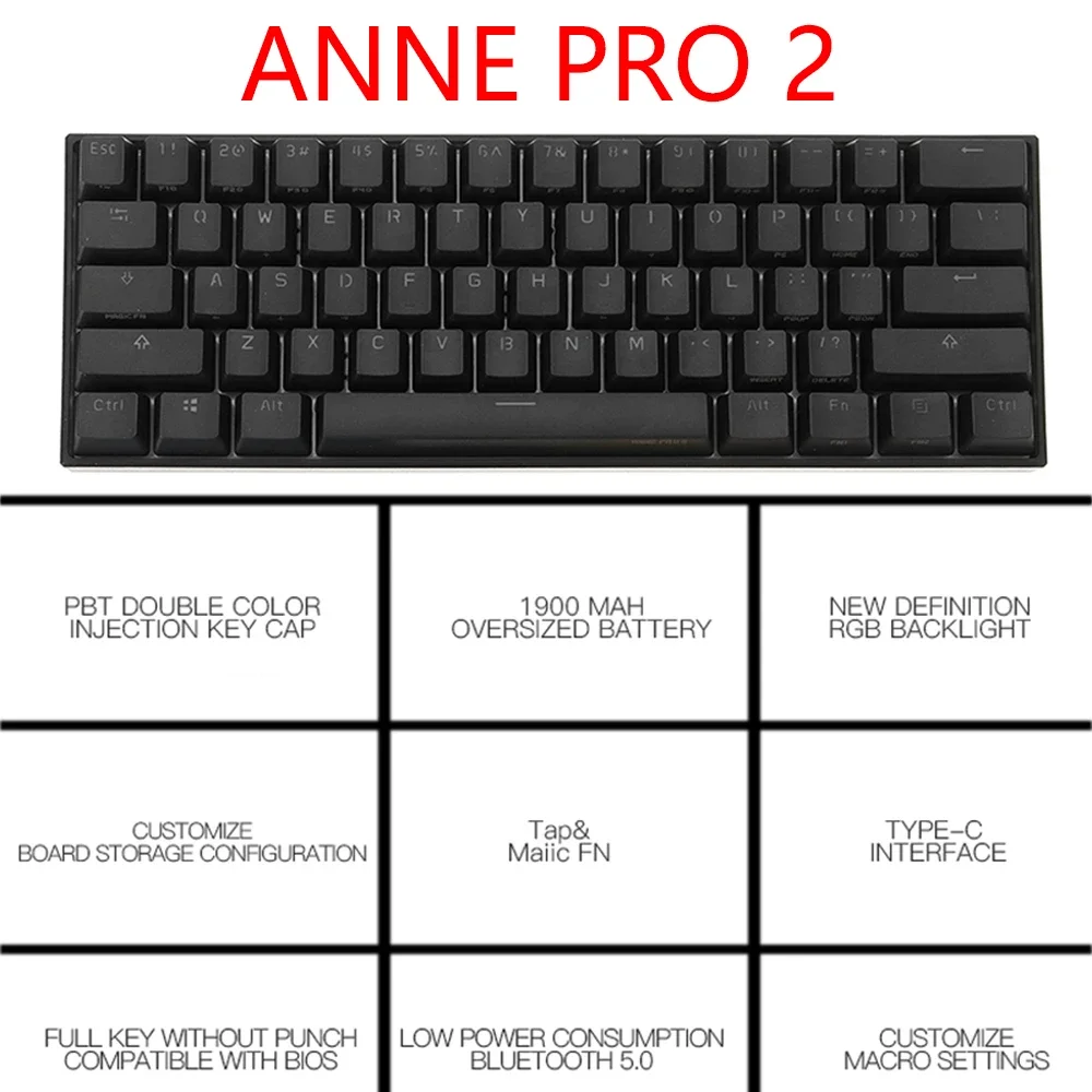 Anne-Pro-2-60-Layout-Bluetooth-Mechanical-Keyboard-Hot-swappable-RGB ...