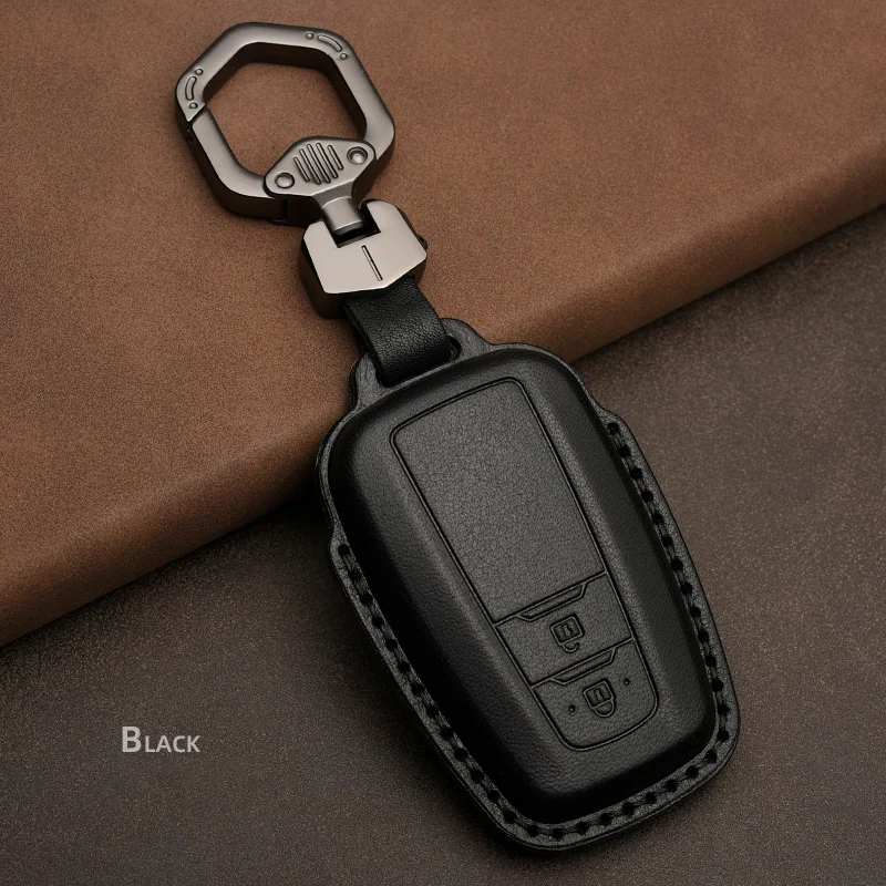 Leather Key Case Cover Shell For Toyota Camry Corolla FJ Land Cruiser ...