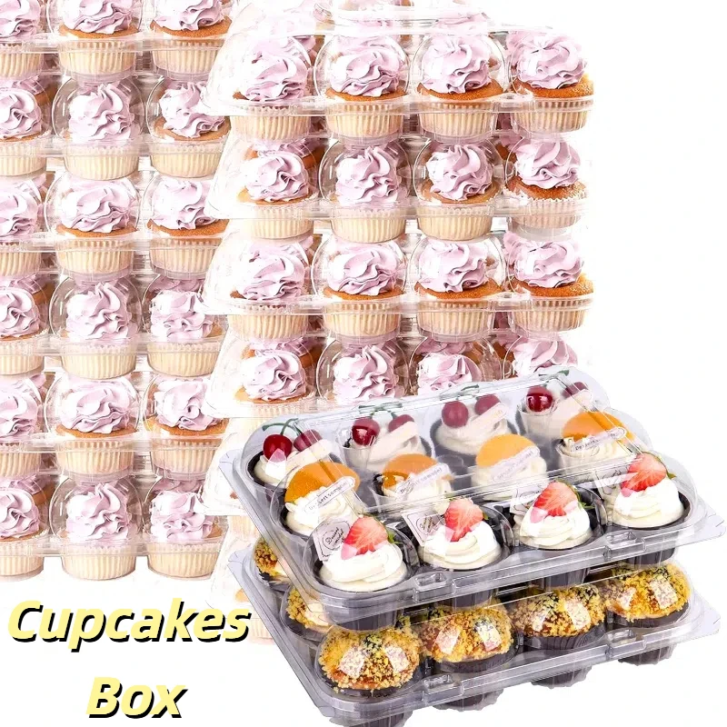 4/6/12 Count Cupcakes Box Tray Container Cake Carrier Holder Muffin ...