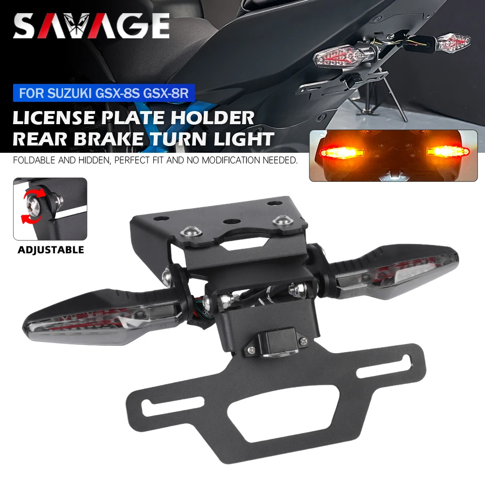 GSX8S GSX8R Foldable License Plate Holder For SUZUKI GSX-8S 8R ...