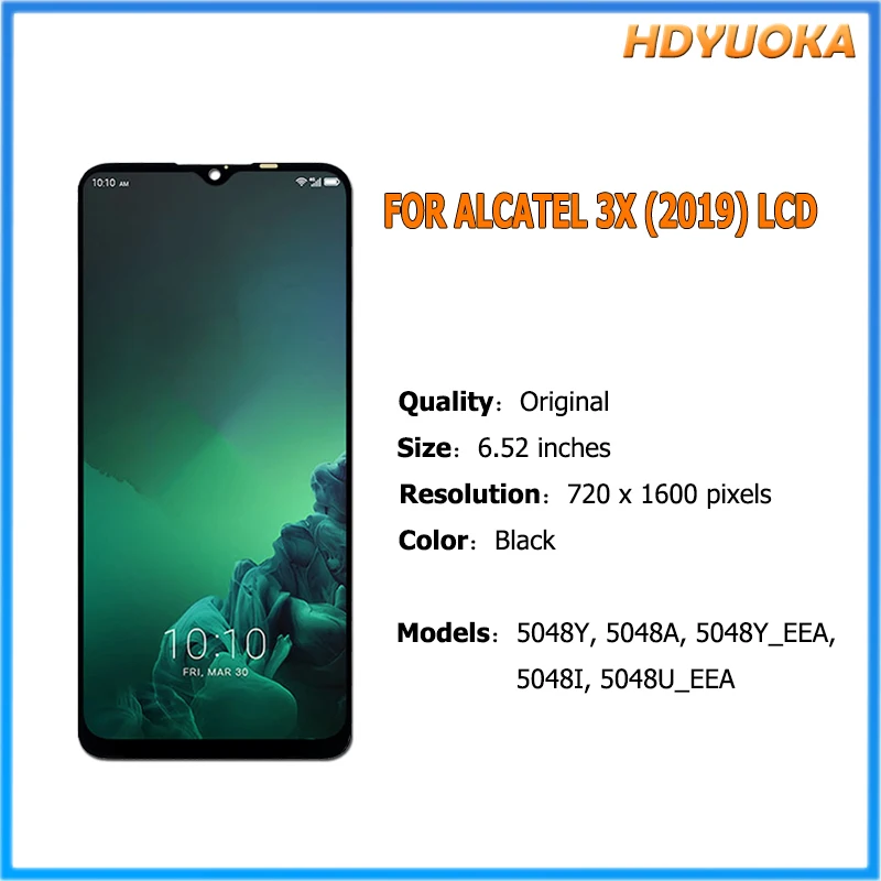 6.52" For Alcatel 3X 2019 5048 OT5048Y 5048U 5048A smartphone Display ...