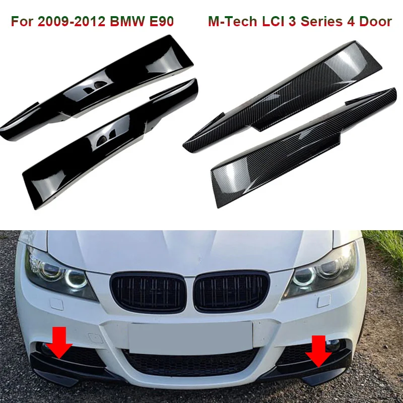 GLOSS BLACK Front Bumper Side Splitter Cover Fog Lamp Intake Spoiler ...