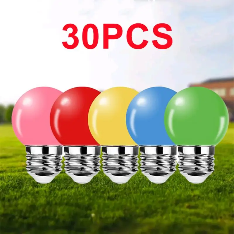 30 pçs 5w led cor bulbo ac220v luz vermelha verde azul quente amarelo ...