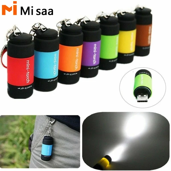 Mini-Keychain-Pocket-Torches-USB-Rechargeable-LED-Flashlights-Portable ...