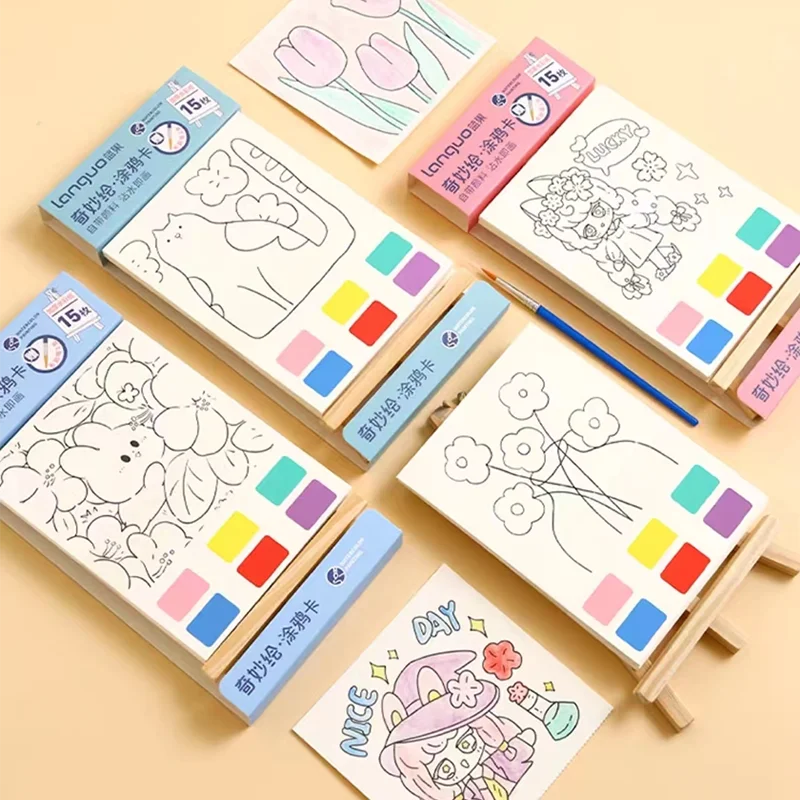 12-Sheets-Solid-Watercolour-Coloring-Book-Paint-Set-Safety-Creative ...