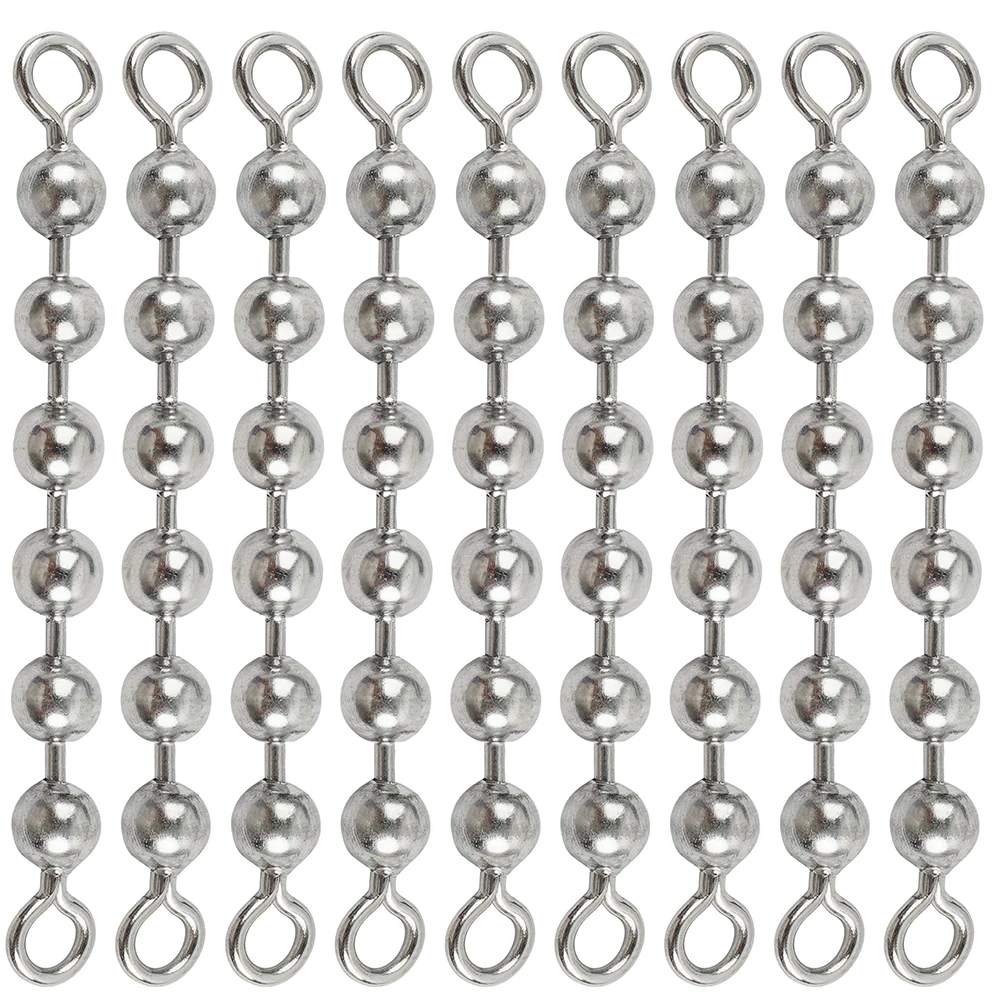 10Pcs Fishing Bead Chain Swivels Stainless Steel Catfish Swivels ...