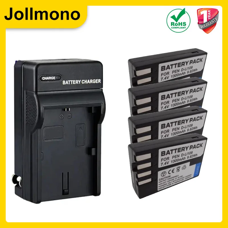 1300mAh D-Li109 D Li109 DLi109 Rechargeable Battery for Pentax KR KP K2 ...