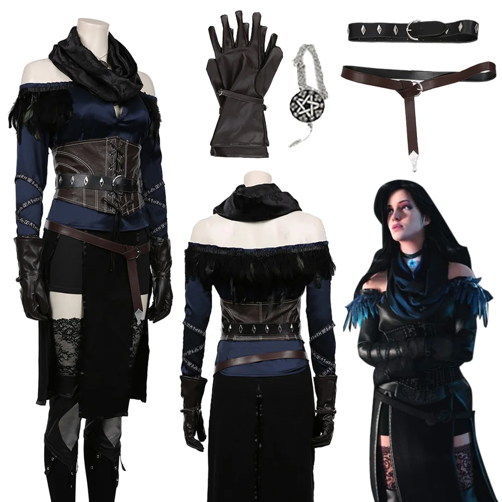 Fantasia Witch Yennefer Cosplay Clothing Game Wizard Disfraz Costume ...