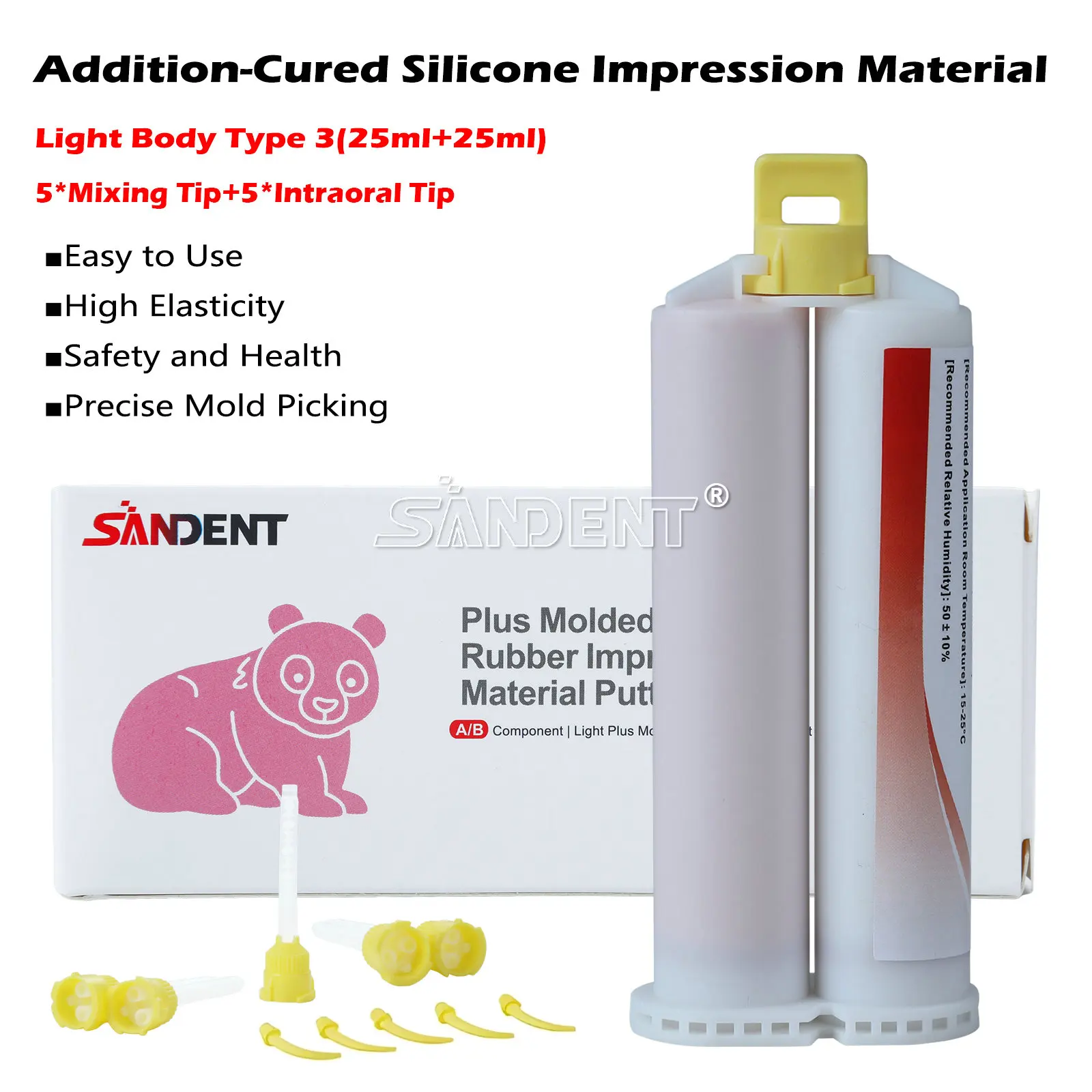 SANDENT Dental Silicone Impression Material Putty Base+Catalyst+Light ...