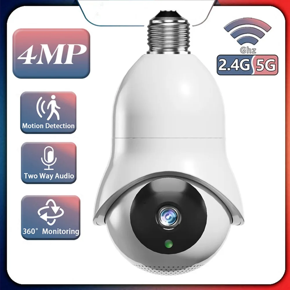 Smart 4mp 5g/2.4g Daul Band Wifi Light Bulb Surveillance Camera 360 ...