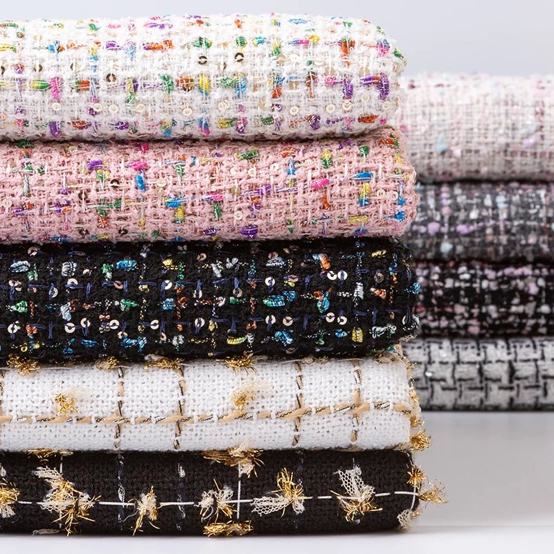 Dikker-Tweed-Stof-Voor-Vest-Jas-Jurk-Kleding-Diy-Naaien-Pailletten ...