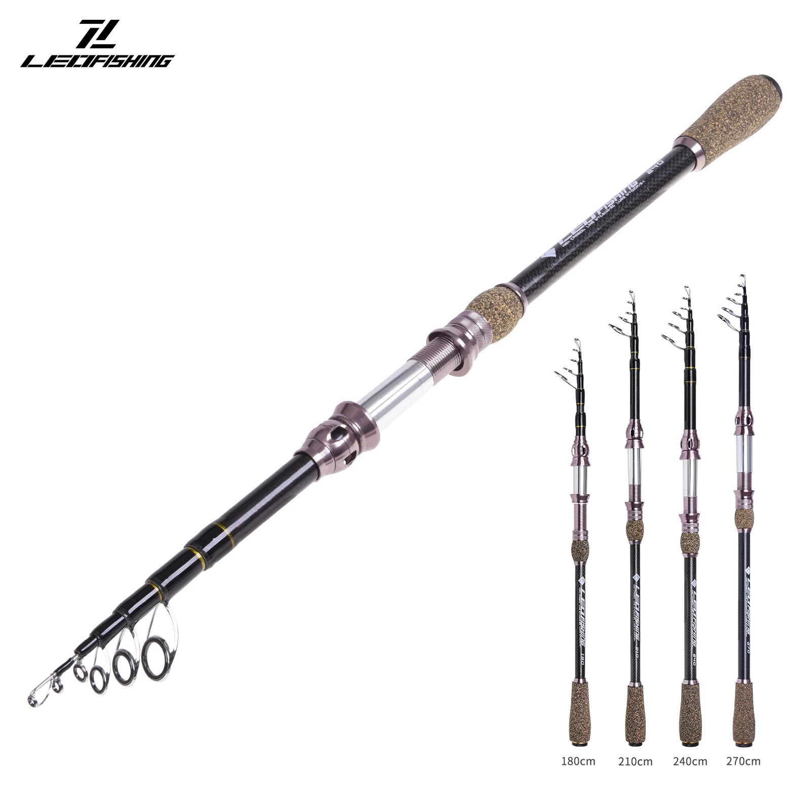 LEOFISHING-CNC-Carbon-Fiber-Telescopic-Lure-Travel-Spinning-Sea-Fishig ...
