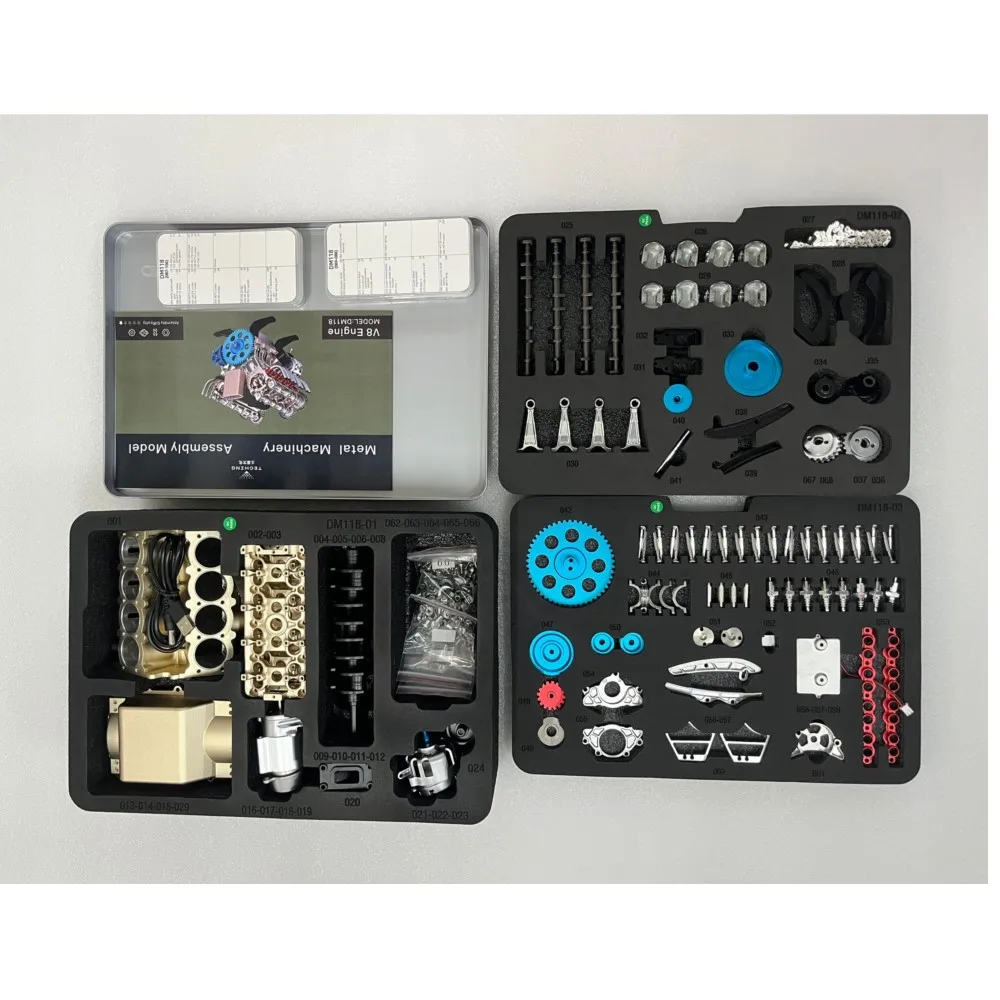 TECHING 1/3 V8 Engine KIT Model Metal Mechanical Engine Science ...